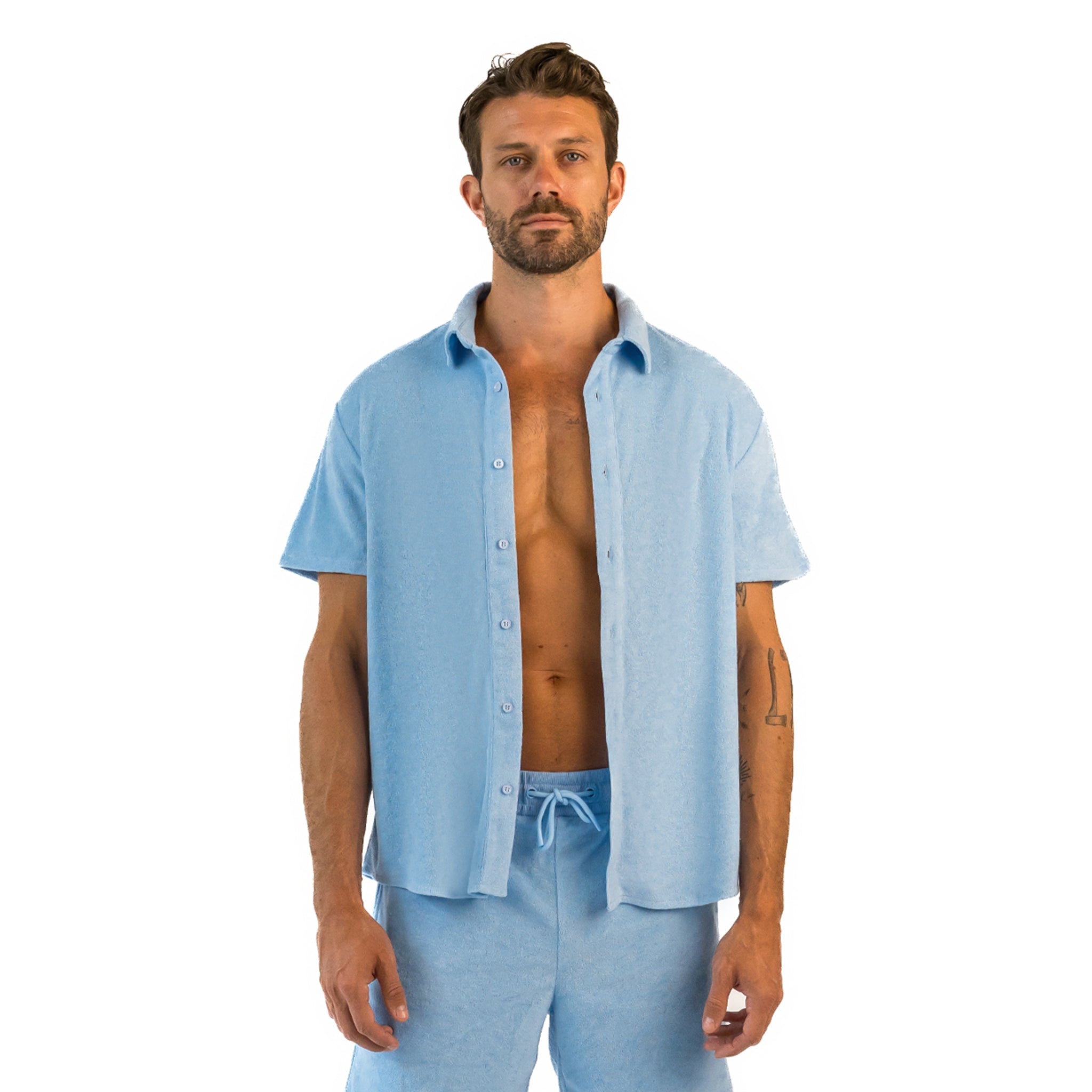 Premium Quality Blue Terry Cloth Shirt | East x East